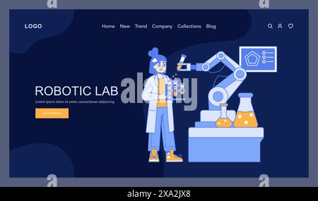 Robotic Lab concept. A scientist collaborates with automated robotics ...