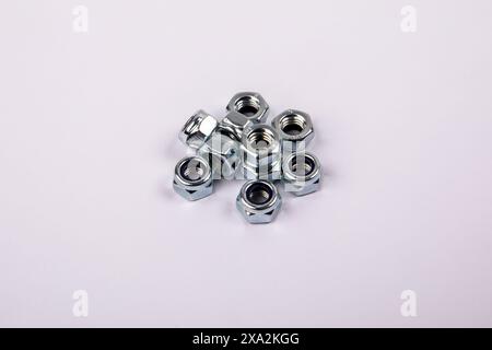 Collection of zinc plated self locking nylon Insert hexagon nuts ...