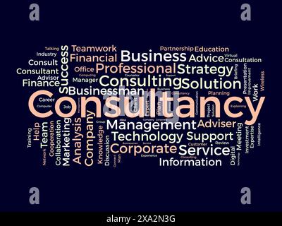 Consultancy word cloud template. Adviser management concept vector ...