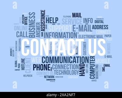 Contact us word cloud template. Communication connection concept vector ...