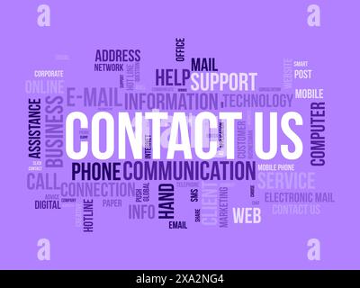 Contact us word cloud template. Communication connection concept vector ...