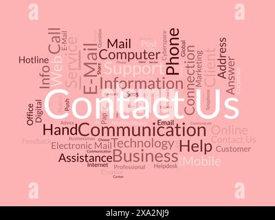 Contact us word cloud template. Communication connection concept vector ...