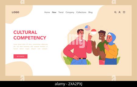 Cultural competency concept. Diverse individuals celebrate ...