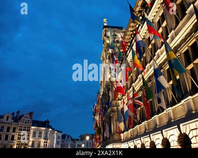 The flags of different countries on a building Stock Photo - Alamy