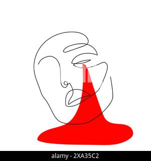Continuous line abstract face Stock Vector Image & Art - Alamy