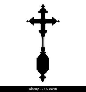 Ornamental Christian cross, complex shape of a symbol, outline Stock ...
