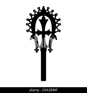 Complex animalistic cross shape, ornamental outline, rare unique symbol ...