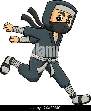 Ninja Cartoon Colored Clipart Illustration Stock Vector Image & Art - Alamy