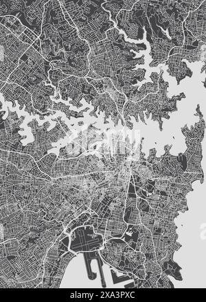 Vector map Sydney district detailed plan of the city, districts and ...
