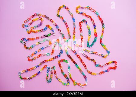 Colorful plastic chain background Stock Photo - Alamy