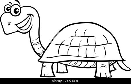 Vector illustration of Cartoon tortoise - Coloring book for kids Stock ...