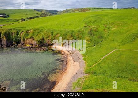 Cullykhan Beach and Bay Aberdeenshire small sand beach and view towards ...