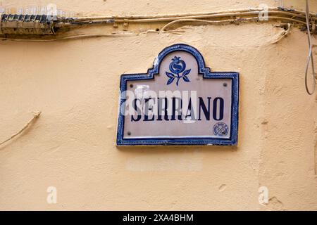 A traditional street sign in the Albaicin area of Granada Andalucia ...