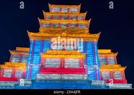 Illuminated buildings made out of ice, Ice International Ice and Snow ...