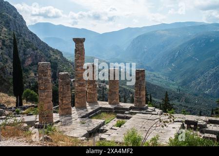 The altar of the Temple of Apollo, Delphi, Greece. Artist: Samuel Magal ...