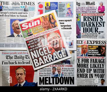 7 June 2024. Front page headline in Daily Mirror is PM Ditches D-Day ...