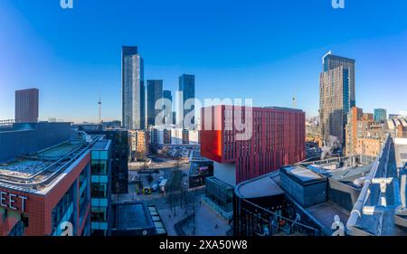 Elevated view of Deansgate apartments from Tony Wilson Place ...
