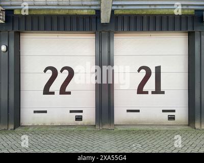 The large, numbered doors of storage units in Zutphen, the Netherlands ...