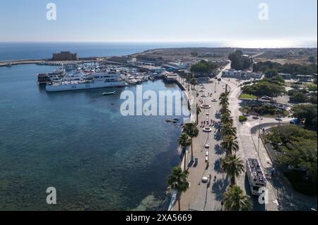 Aerial view of Paphos Harbour and waterfront, paphos, Republic of ...