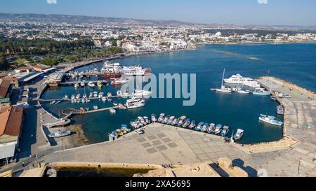 Aerial view of Paphos harbour and fort, Paphos, Cyprus Stock Photo - Alamy