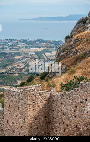 Circuit walls detail, Acrocorinth archeological site, Corinth, Greece ...