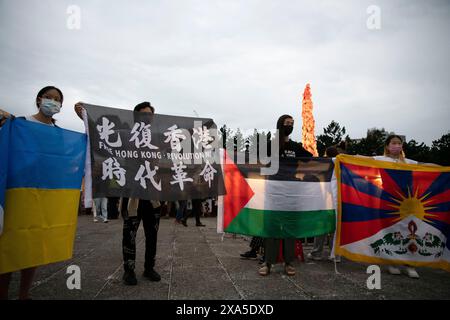 Taipei, Taiwan. 4th June, 2024. People gather for a Tiananmen Square ...