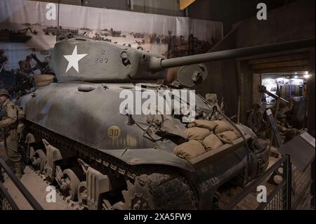 The American M4A1 Medium Tank Sherman from the Second World War inside ...
