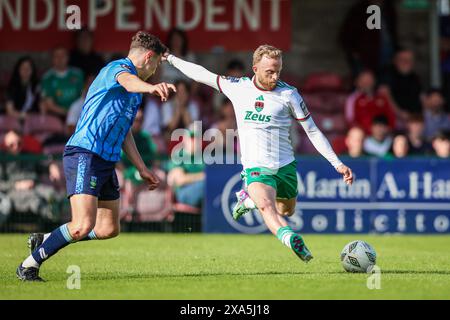 June 3rd, 2024, Jack Doherty of Cork City FC gets his shot at goal ...
