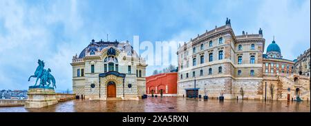 Panorama of the Foal Courtyard of Buda Castle with the Royal Riding ...