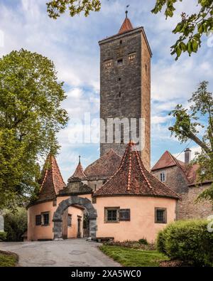 The Burg Tower and Gate in Rothenburg ob der Tauber Stock Photo - Alamy