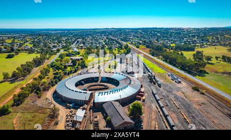 An aerial view of the Junee Roundhouse Railway Museum in Junee ...