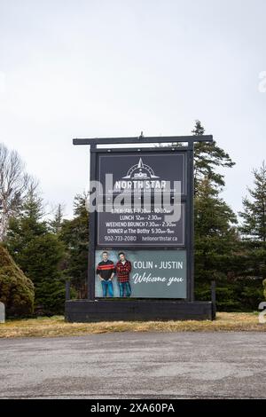Welcome to Louisbourg sign in Nova Scotia, Canada Stock Photo - Alamy