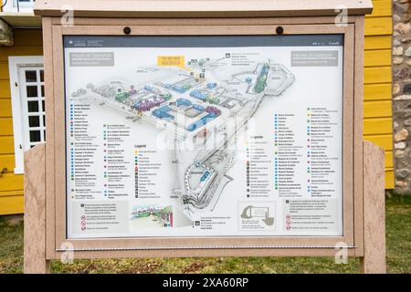 Map of the fortress sign in Louisbourg, Nova Scotia, Canada Stock Photo ...