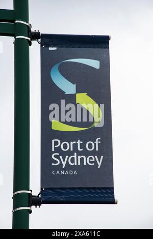 Port of Sydney banner in Sydney, Nova Scotia, Canada Stock Photo - Alamy