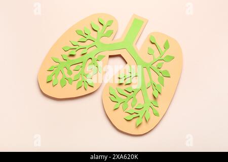 Paper lungs on beige background Stock Photo - Alamy