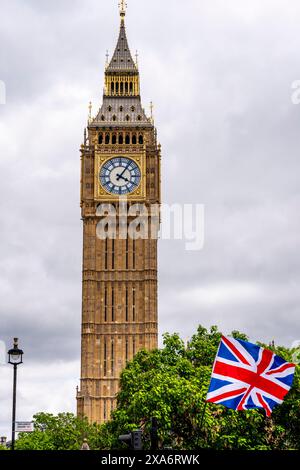 A Union Flag (aka Union Jack) Flying Next To Big Ben (aka Queen ...