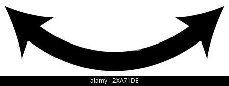 Dual sided curved arc arrow shape. Double ended arrow illustration ...
