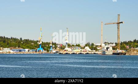 Esquimalt Military Base as seen from Fort Rodd Hill National Historic ...
