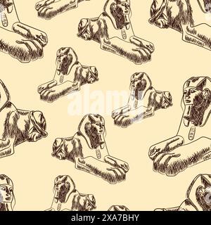 Ancient Egypt seamless pattern. Hieroglyphic carvings on the exterior ...