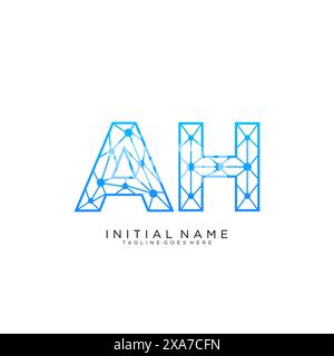 AH logo design template. This logo icon incorporate with abstract shape ...