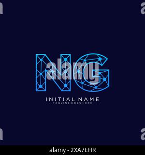 NG logo with geometric shape vector monogram design template isolated ...