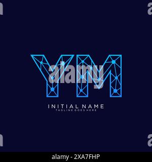 YM Logo Design Vector Template. Initial Circle Letter YM Vector ...
