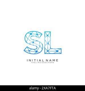 SL logo with geometric shape vector monogram design template isolated ...