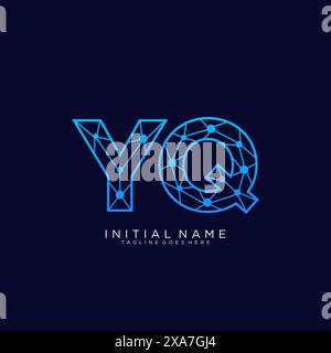 YQ logo with geometric shape vector monogram design template isolated ...