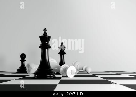 Chess pieces representing business strategy and growth. 3D Illustration ...