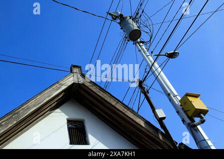 Surface and open electrical cable installation systems Stock Photo - Alamy