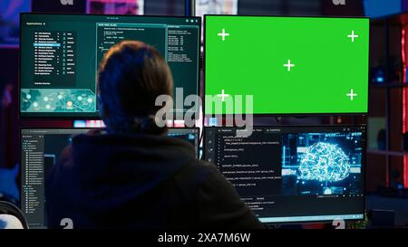 Rogue computer scientist uses AI deep learning and green screen PC to develop malware. Hacker ...