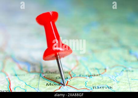 Mora, Sweden pin on map Stock Photo - Alamy