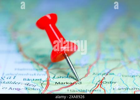 Markaryd pinned on a map of Sweden Stock Photo - Alamy