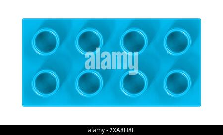 Cyan Lego Block Isolated on a White Background. Close Up View of a ...